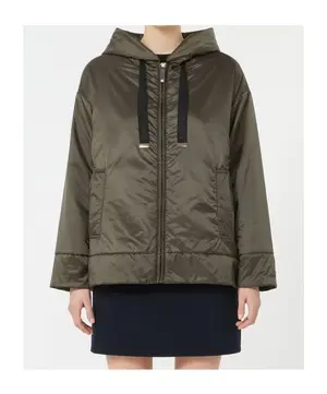 Max Mara Daria Zip-up Hooded Jacket - Khaki