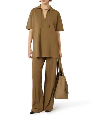 Max Mara Poltava Short-sleeved Drawstring Jumper - Hazelnut Brown