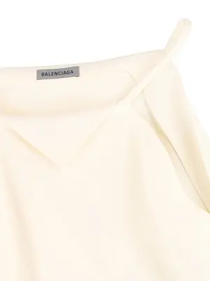 Balenciaga Draped Square Neck Top - Ivory