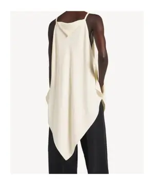 Balenciaga Draped Square Neck Top - Ivory