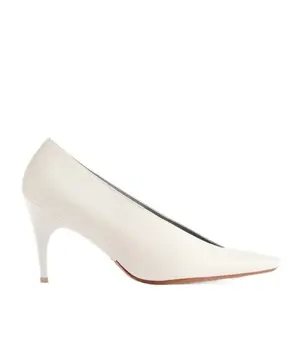 Balenciaga Asymmetrical Pointed-toe Pumps - White Snow