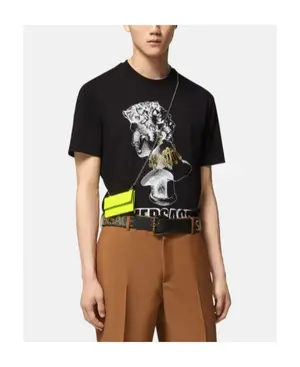 Versace Graphic Printed Crewneck T-shirt - Black