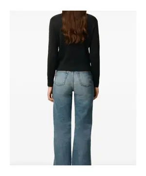 Ami De Coeur Embroidered Crew Neck Sweater - Black
