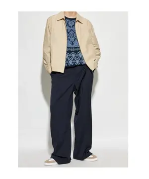 Etro Decorative Pattern Crewneck Knitted Jumper - Navy Blue