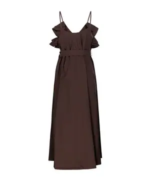 P.a.r.o.s.h Ruffled Midi Dress - Black