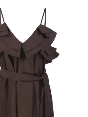 P.a.r.o.s.h Ruffled Midi Dress - Black