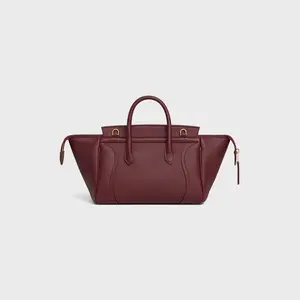 Celine Little Luggage In Grained Calfskin - Red