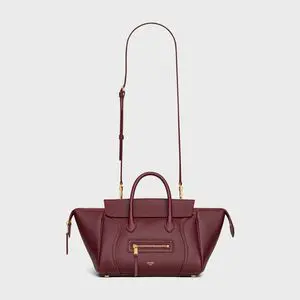 Celine Little Luggage In Grained Calfskin - Red
