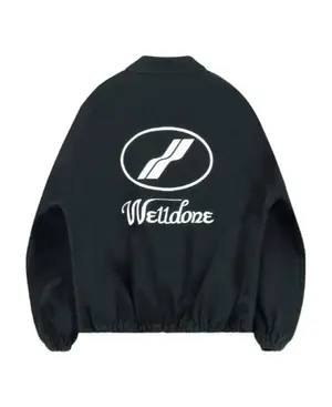 We11Done Logo Printed Zip-up Jacket - Black