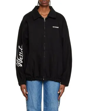 We11Done Logo Printed Zip-up Jacket - Black