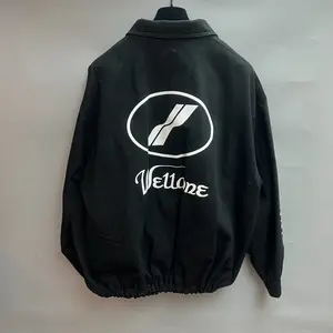 We11Done Logo Printed Zip-up Jacket - Black