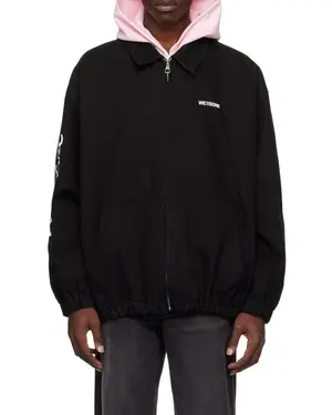 We11Done Logo Printed Zip-up Jacket - Black