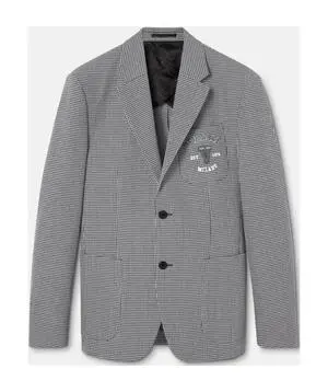 Versace Single-breasted Logo Embroidered Blazer