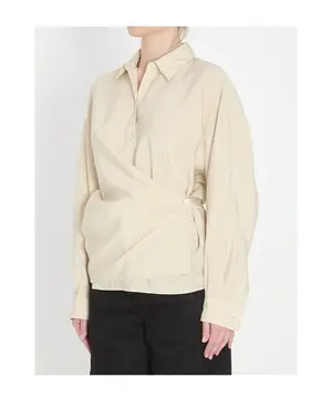 LEMAIRE Twisted Straight Collar Shirt - Nude