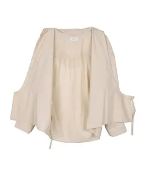 LEMAIRE Long-sleeved Draped Shirt - Nude
