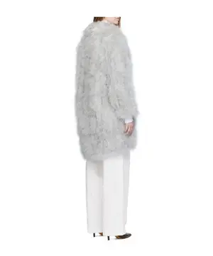 YVES SALOMON Feather Shawl Collar Coat