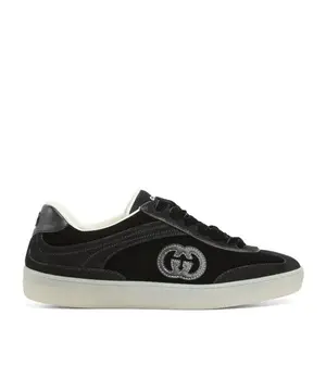 Gucci Logo Patch Low-top Sneakers - Black