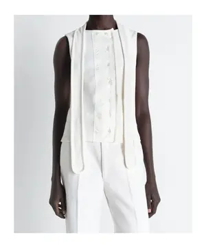 LEMAIRE Sleeveless Draped Paneled Top - Milk