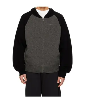 We11Done Zippered Wool Knit Hooded Sweatshirt