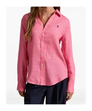 Polo Ralph Lauren Linen Long-sleeve Shirt - Pink