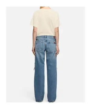 7 For All Mankind Distressed Wide-leg Jeans