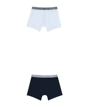 Emporio Armani Logo-waistband Boxers - Blue/white