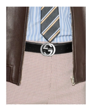 Gucci Leather Belt With Interlocking G Buckle - Black