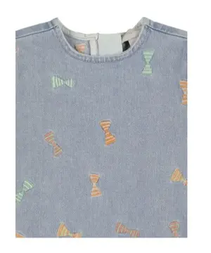 Stella McCartney Bow Embroidered Denim Dress