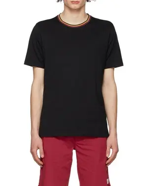 Paul Smith Striped Collar T-shirt - Black
