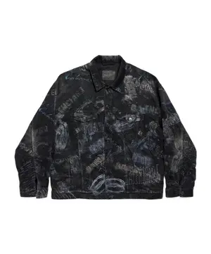 Balenciaga Oversized Button-up Jacket With Engraved Flex Buttons - Black