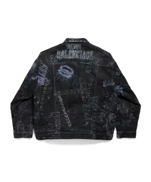 Balenciaga Oversized Button-up Jacket With Engraved Flex Buttons - Black