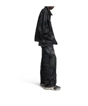 Balenciaga Oversized Button-up Jacket With Engraved Flex Buttons - Black