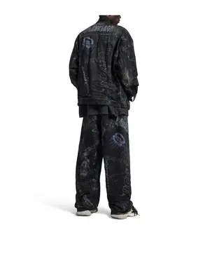 Balenciaga Oversized Button-up Jacket With Engraved Flex Buttons - Black