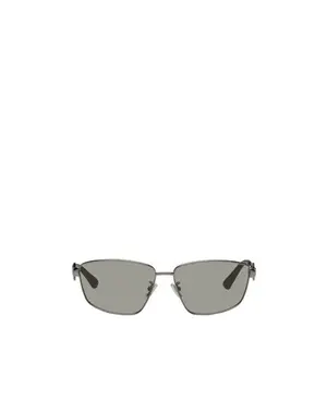 Bottega Veneta Rectangular Metal Frame Sunglasses - Gray