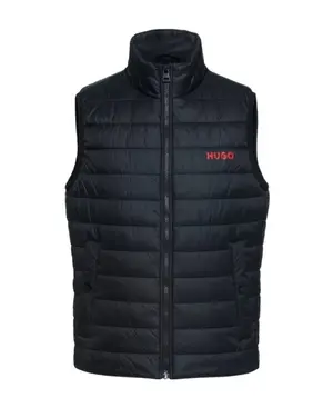 Hugo Boss Padded Vest With Logo Print - Black