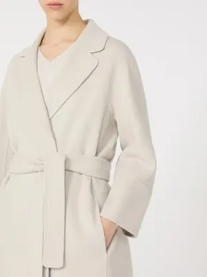 Max Mara Arona Belted Long-sleeved Coat - Ivory