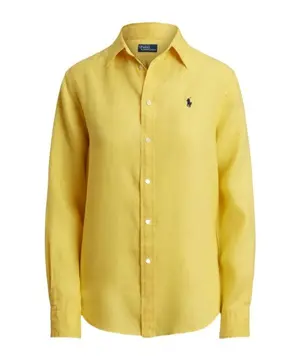 Polo Ralph Lauren Embroidered Logo Long Sleeve Shirt - Yellow