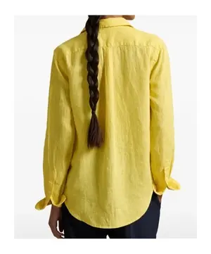 Polo Ralph Lauren Embroidered Logo Long Sleeve Shirt - Yellow