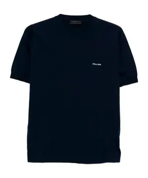 Prada Logo Detailed Short-sleeved T-shirt - Blue