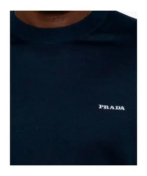 Prada Logo Detailed Short-sleeved T-shirt - Blue