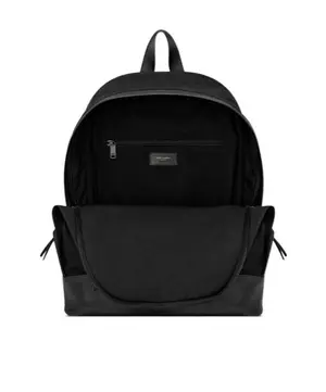 Saint Laurent City Backpack In Nylon Canvas And Leather