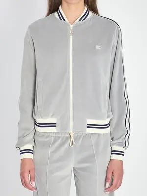 Celine Teddy Track Jacket In Velvet Jersey