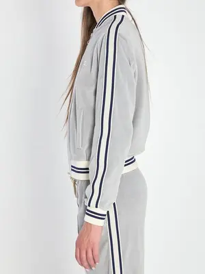 Celine Teddy Track Jacket In Velvet Jersey