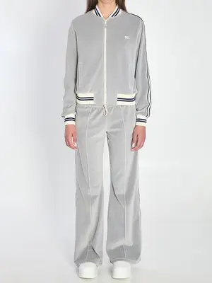 Celine Teddy Track Jacket In Velvet Jersey