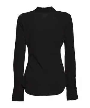 LEMAIRE Flower Detailed Long-sleeved Shirt - Black