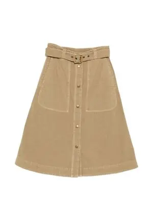 Moncler Belted Knee-length Skirt - Khaki