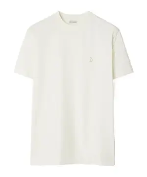 Burberry Logo Embroidered Crewneck T-shirt - Chalk
