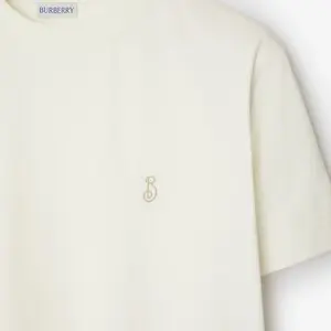 Burberry Logo Embroidered Crewneck T-shirt - Chalk