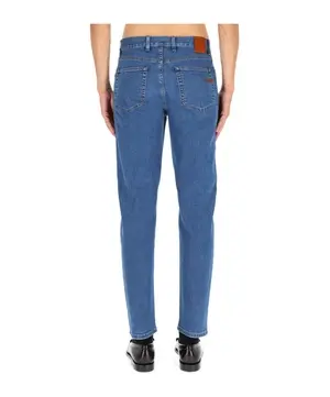 Zegna Logo Patch Straight Leg Jeans