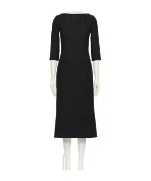 Valentino Garavani Bow Detailed Boat Neck Dress